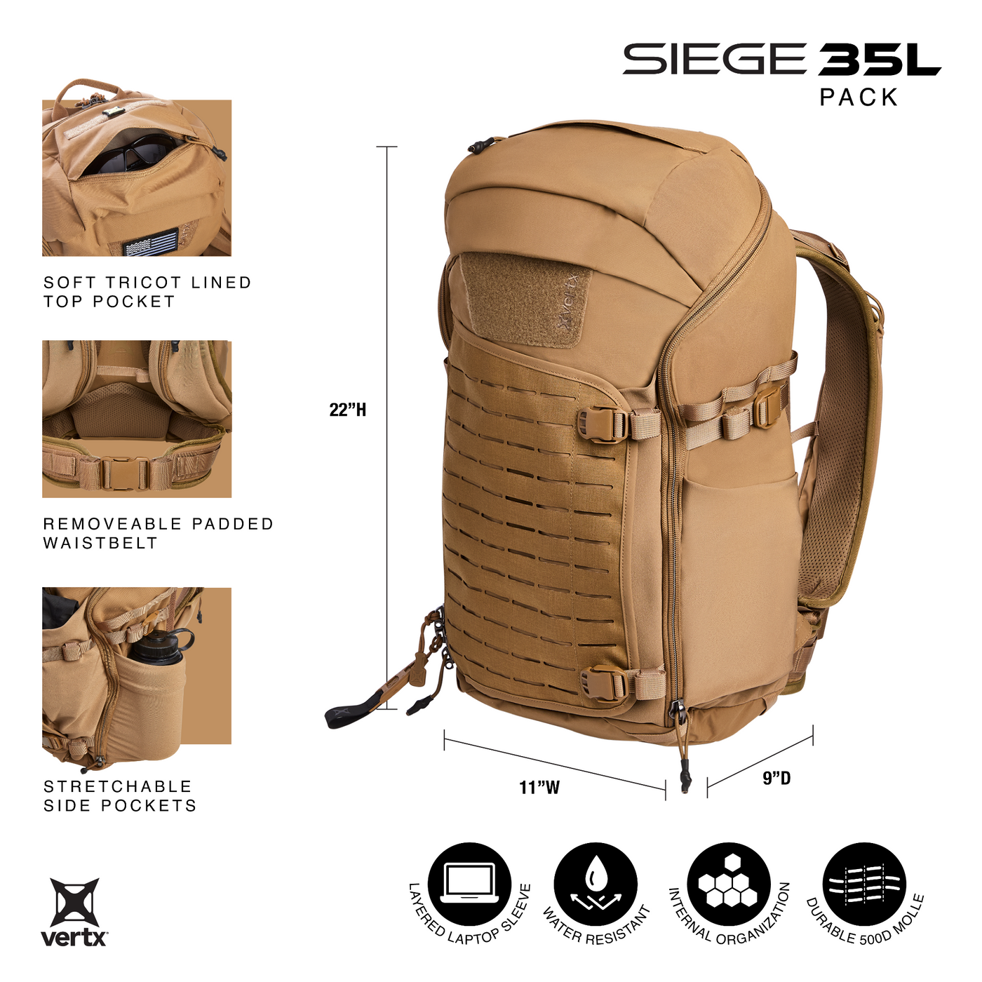 Siege 35L Tactical Backpack – Vertx